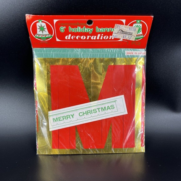 Commodore | Holiday | Vintage Commodore Merry Christmas Banner Made In ...
